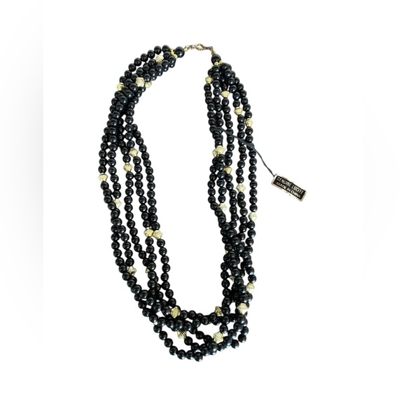 Jewelry | Vintage Genuine Lucite Multi Strand Necklace Black | Poshmark